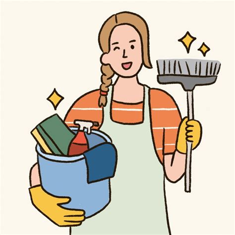 Carolynnyoe Cute  Funny  Cleaning Cartoon