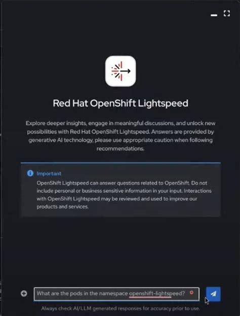 Diego Felipe Mateus On Linkedin Openshift Openshiftlightspeed Redhat Lightspeed Generativeai