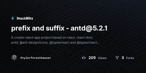 Prefix And Suffix Antd521 Stackblitz
