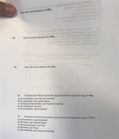 Solved Draw The Lewis Structure For OF 14 Draw The Lewis Chegg Com
