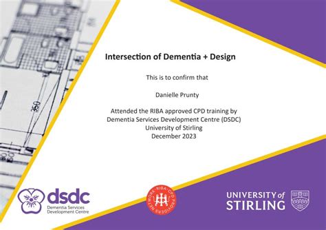 Delighted To Receive My Certificate For Completing The Intersection Of Dementia And Design Course