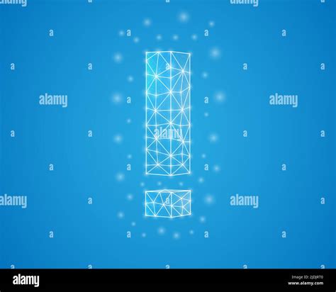 Exclamation Mark Low Poly Symbol With White Connected Dots 3d Geometric Polygonal Attention