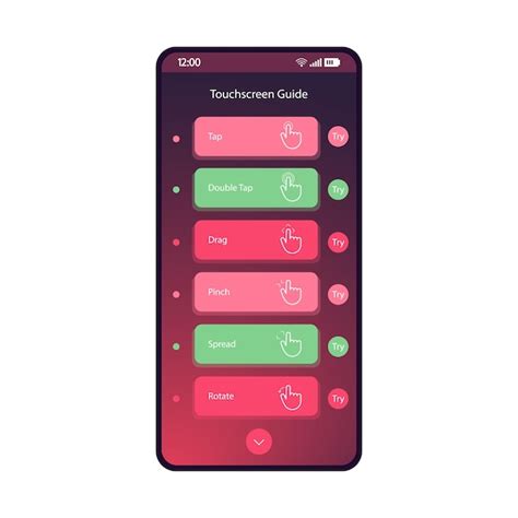 Premium Vector Touchscreen Guide Mobile Interface Vector Template