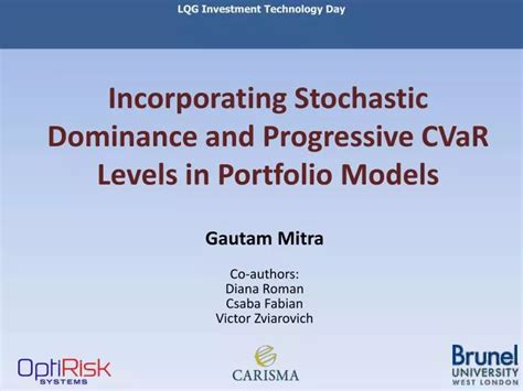 Ppt Incorporating Stochastic Dominance And Progressive Cvar Levels In Portfolio Models