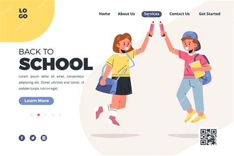 학교 방문 페이지로 돌아 가기 무료 벡터