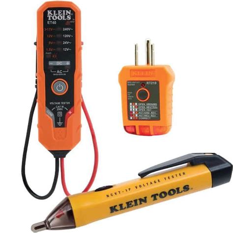 Klein Tools Voltage Tester Set 3 Piece 80077 The Home Depot