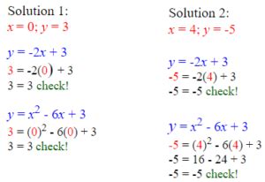 Solving Linear Quadratic Systems Algebraically A Plus Topper