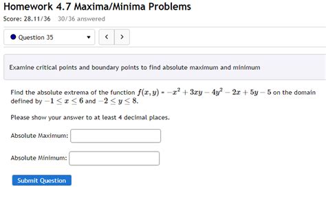 solved examine critical points and boundary points to find