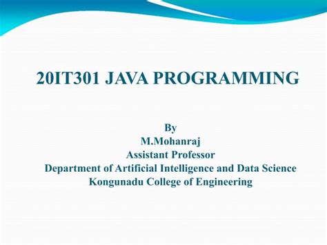 Packages Interfaces And Exception Handling Pptx