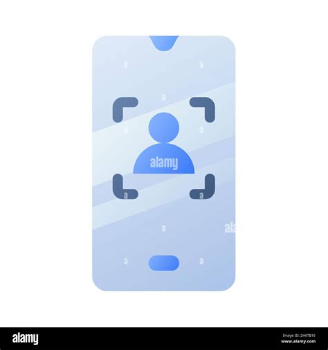 Smartphone User Face Scan Protection Security Single Isolated Icon With Smooth Style Vector