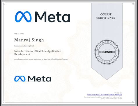 Excited To Share That Ive Just Completed My Introduction To Ios Mobile Applications Development