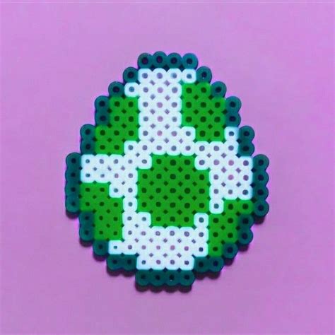 Cute Yoshi Egg Pixel Art With Perler Beads