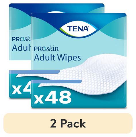 2 Pack Tena Proskin Ultra Adult Wipes For Incontinence 48 Count
