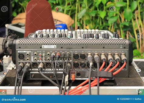 Back Of DJ Set Audio And Video Line Input Output Stock Image Image Of Cord Audio