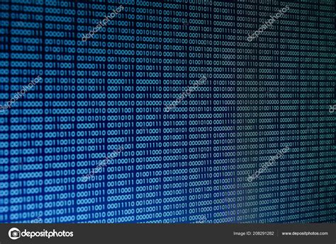 Blue Binary Code Blocks Binary Data Blockchain Concept Blue Background