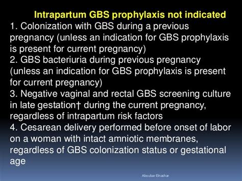 Prevention Of Early Onset Gbs Disease