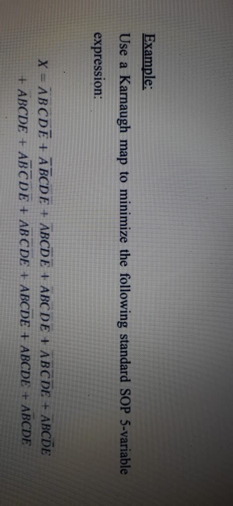 Solved Example Use A Karnaugh Map To Minimize The Following