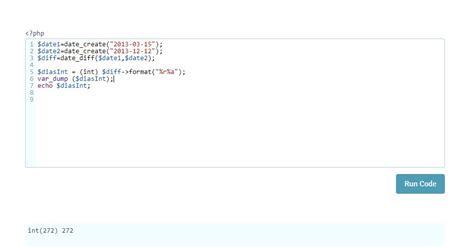 Php Convertir La Diferencia De Dos Fechas En Un Entero Stack