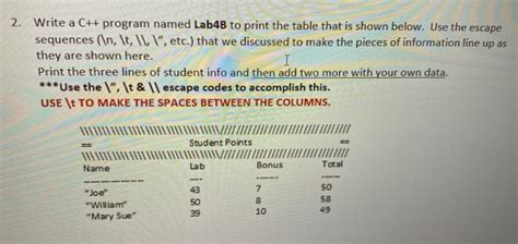 Solved 2 Write A C Program Named Lab4b To Print The Table