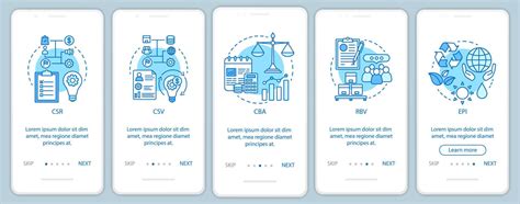 Corporate Governance Onboarding Mobile App Page Screen Vector Template Csr Corporate