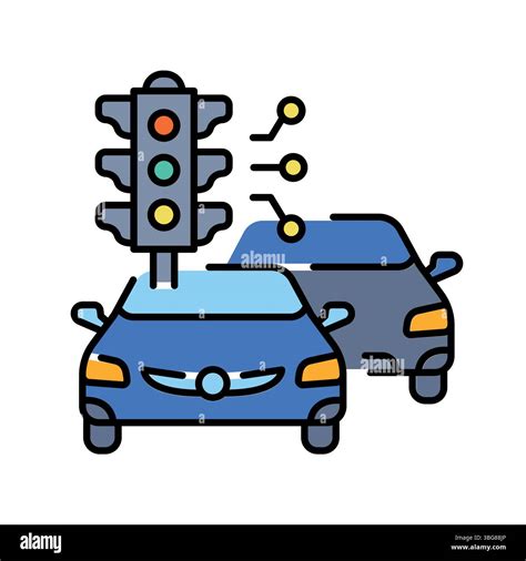 Automated Traffic Control Color Line Icon For Digital And Print Projects Minimal Clean Icons
