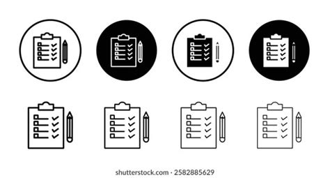 Survey Icon Outline Thin Set Pack Stock Vector Royalty Free 2582885629 Shutterstock