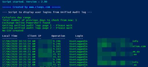 Audit Script Update Ciaops