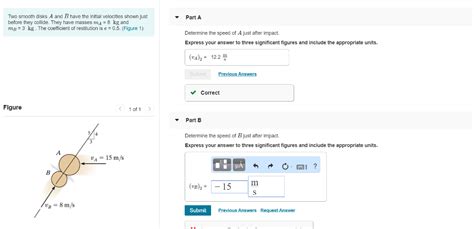 Solved Two Smooth Disks A And B Have The Initial Velocitles