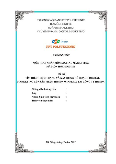 Báo cáo Assignment Nhóm EC TRƯỜNG CAO ĐẲNG FPT POLYTECHNIC BỘ MÔN KINH TẾ NGÀNH
