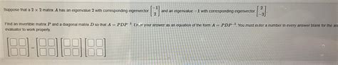 Solved 2 Suppose That A 2 X 2 Matrix A Has An Eigenvalue 2
