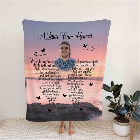 A Letter From Heaven Blanket Custom Image Blanket Memorial Etsy