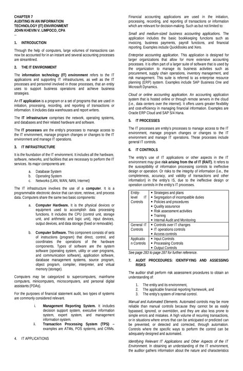 Chapter 7 Audit In Cis Chapter 7 Auditing In An Information