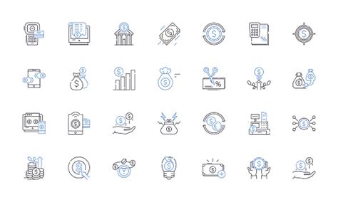 보상 라인 아이콘 모음입니다 급여 보상 지불 복리후생 인센티브 임금 특전 벡터 및 선형 그림 수입 봉급 총 개요 표지판 세트