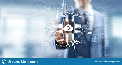 Cloud Technology Computing And Data Storage Concept On Virtual Screen Stock Image Image Of