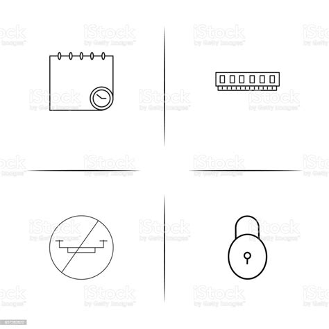 Devices Simple Linear Icon Set Outline Icons Stock Illustration Download Image Now Art