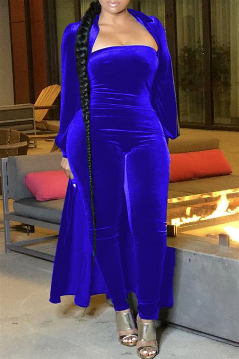 Wholesale Plus Size Purple Sexy Casual Solid Patchwork Two Pieces