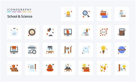 Free Vector 25 School And Science Flat Color Icon Pack Vector Icons Illustration