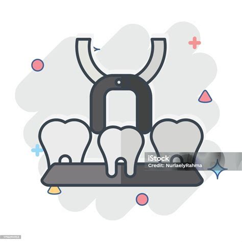 아이콘 이빨 엑스트라 치과 의사 기호와 관련이 있습니다 만화 스타일 심플한 디자인 편집 가능 간단한 일러스트레이션 3차원 형태에