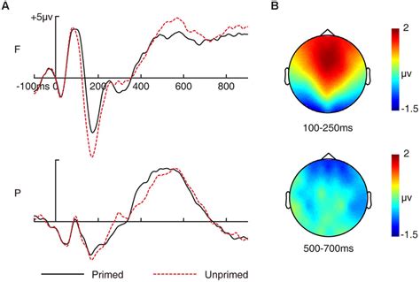 Grand Averaged Event Related Potential Erp Waveforms And Topographic
