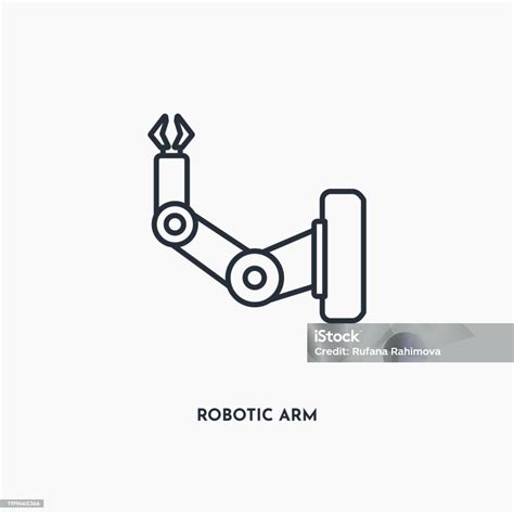 Robotic Arm Outline Icon Simple Linear Element Illustration Isolated Line Robotic Arm Icon On