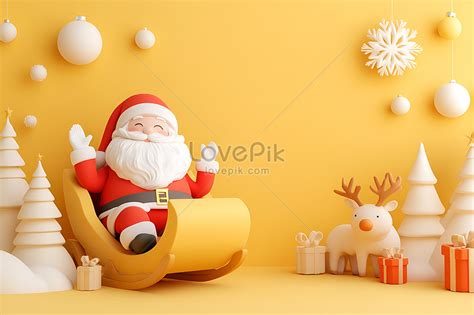 산타클로스와 순록 썰매 일러스트 무료 다운로드 Lovepik
