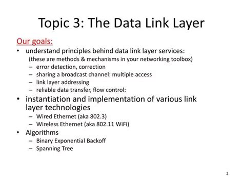PPT Topic The Data Link Layer PowerPoint Presentation Free Download ID