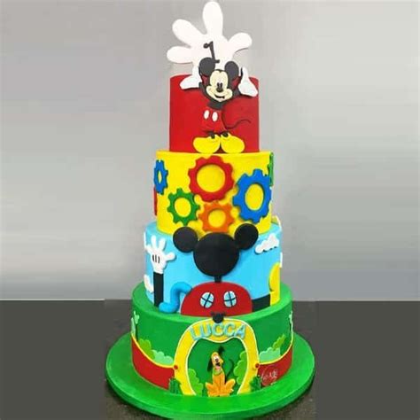 Micky Mouse Theme 4 Tier Cake Cake O Clock Best Customize Designer Cakes Lahore