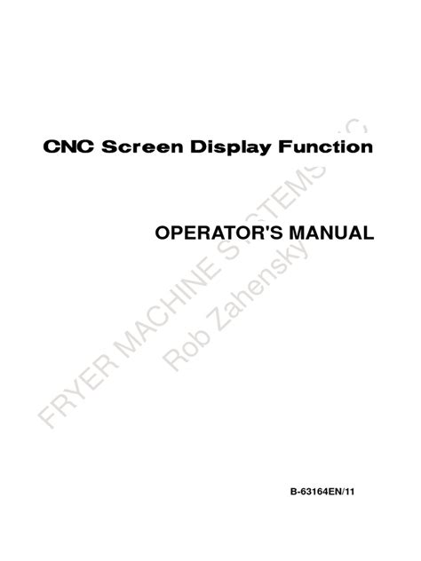 Cnc Screen Display Function Operators Manual B 63164en 11 Pdf