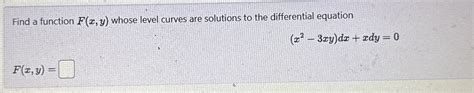 Solved Find A Function F X Y ﻿whose Level Curves Are