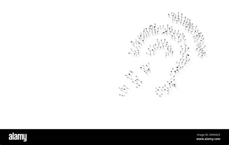 3d Rendering Of Nails In Shape Of Symbol Of Assistive Listening Systems With Ear And Sound Waves