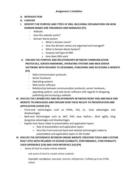 assignment 1 guideline pdf websites world wide web