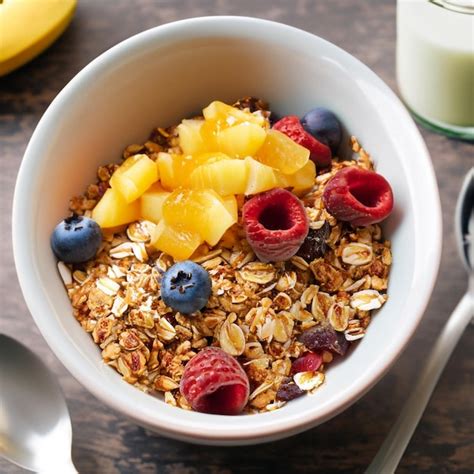 Premium Ai Image Bowl Of Granola