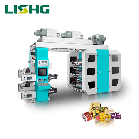 Plastic Bags 2468 Color Stack Flexographic Printers Flexo Printing Press Machine High Speed