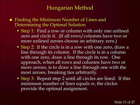 Ppt Assignment Problem Hungarian Algorithm And Linear Programming